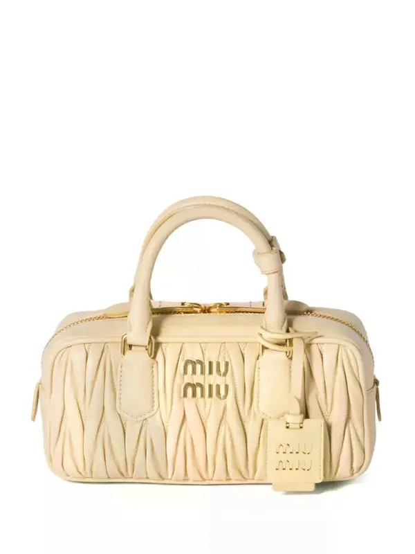 Miu Miu Arcadie Matelassé Tote Bag - Neutrals