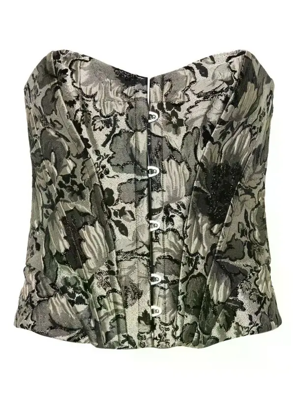 Carine Gilson Floral-brocade Corset - Neutrals