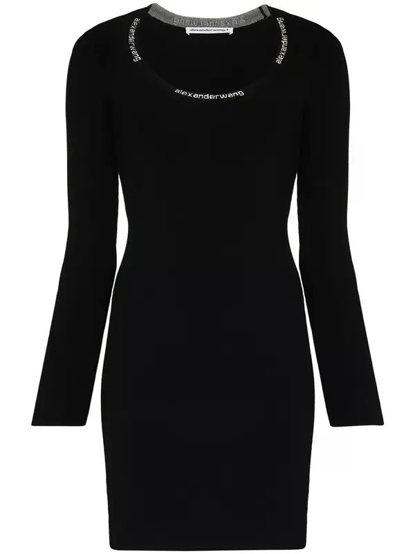 Alexander Wang Logo-trim Bodycon Mini Dress