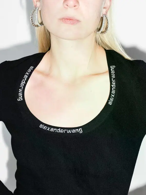 Alexander Wang Logo-trim Bodycon Mini Dress