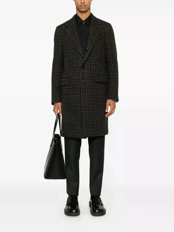 Caruso Houndstooth Wool-cashmere Blend Coat