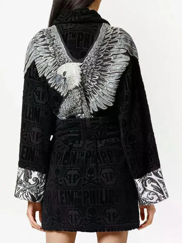 Philipp Plein Silver Eagle Short Bathrobe