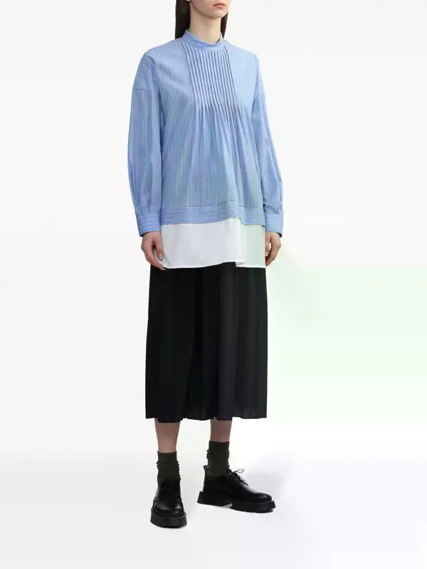 ENFOLD Pinstripe Layered Cotton Dress
