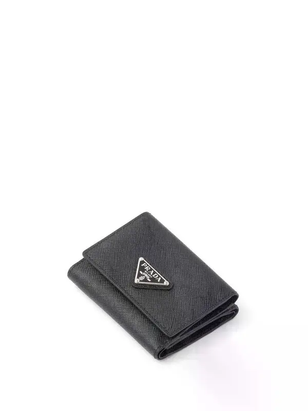 Prada Small Logo-plaque Leather Wallet - Black