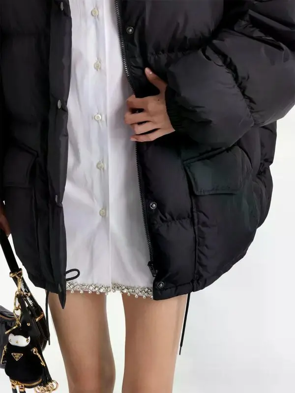 Prada Padded Jacket With Faux Fur Collar
