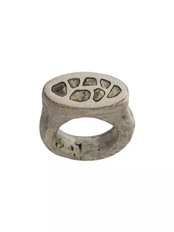 PARTS OF FOUR Sterling Diamond Roman Ring - Silver
