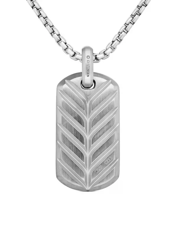 David Yurman Sterling Lapis Lazuli Chevron Tag Pendant