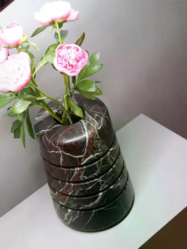EDITIONS MILANO Medium Atlantico Stacked Marbled Vase