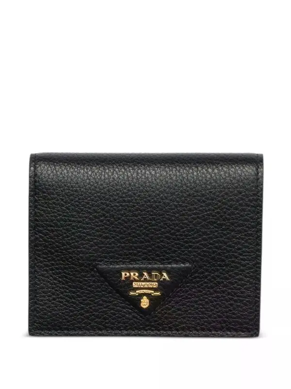 Prada Small Textured Leather Wallet - Black