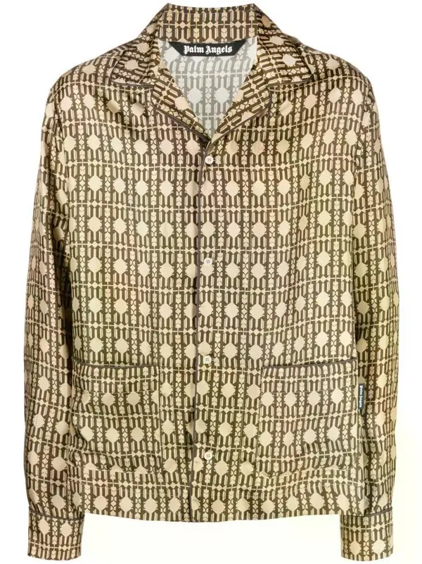 Palm Angels Monogram-print Silk Shirt