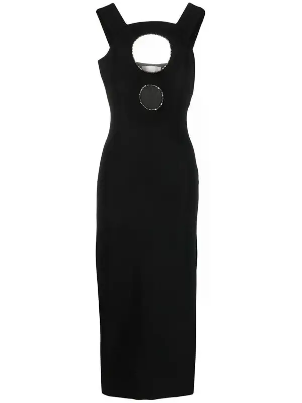 GENNY Round Cut-out Sheath Dress - Black