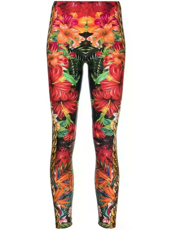 Philipp Plein Hawaii-print Leggings - Red