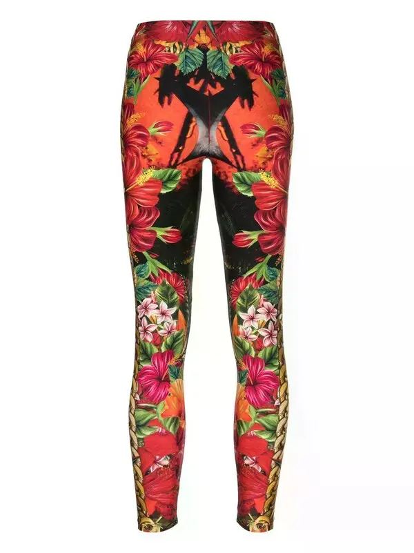 Philipp Plein Hawaii-print Leggings - Red