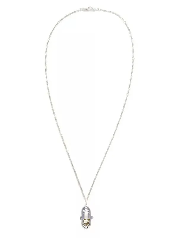 CAPSULE ELEVEN Recycled Sterling Pyrite Crystal Pendant Necklace - Silver