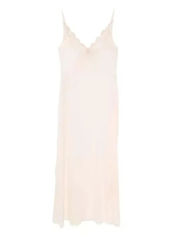 Carine Gilson Calais Caudry-lace Silk Nightdress - Pink