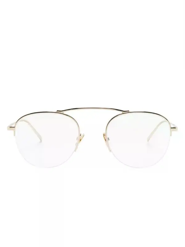 Saint Laurent Logo-engraved Round-frame Glasses