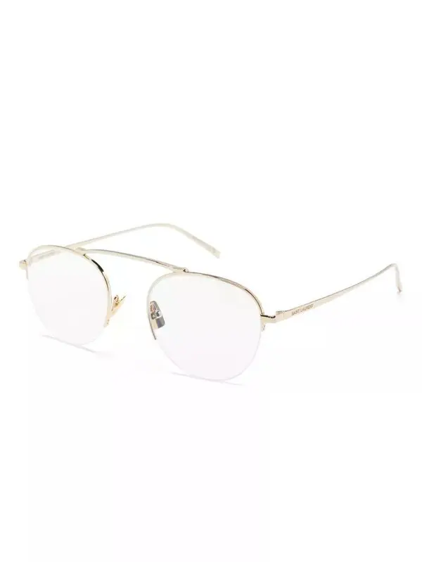 Saint Laurent Logo-engraved Round-frame Glasses