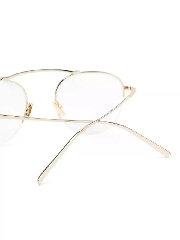 Saint Laurent Logo-engraved Round-frame Glasses
