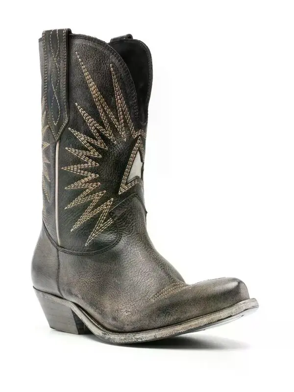GOLDEN GOOSE Wish Star Leather Western Boots