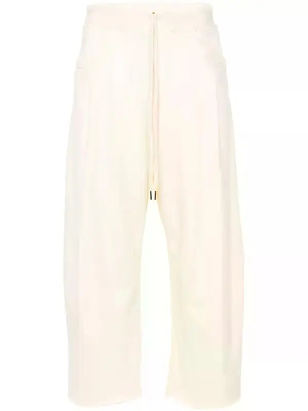 R13 Pleated Cropped Track Pants - Neutrals