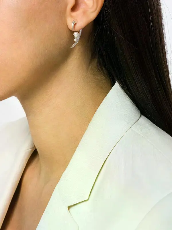 SHAUN LEANE Cherry Blossom Pearl Earrings - Silver