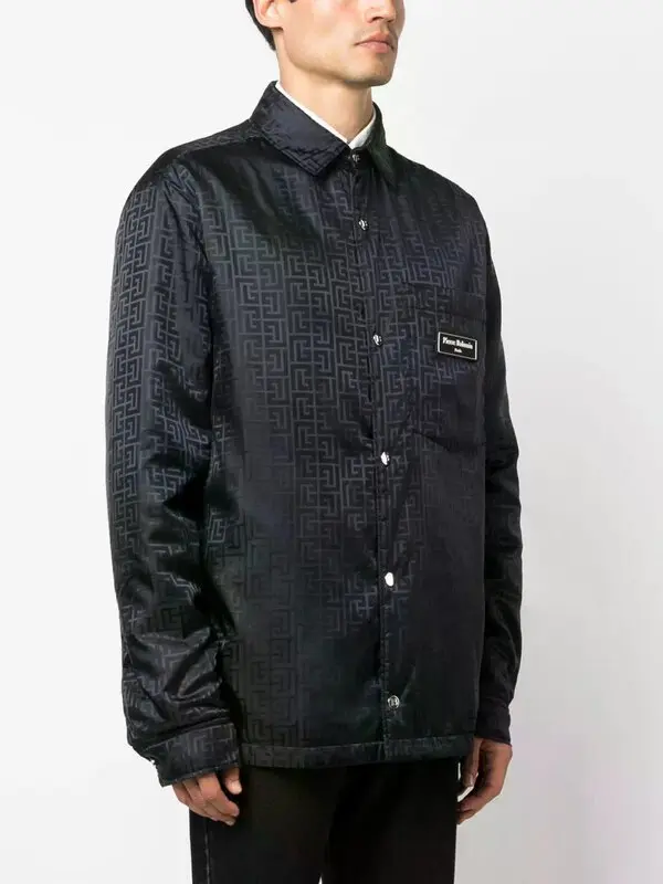 Balmain Monogram Graphic Print Overshirt