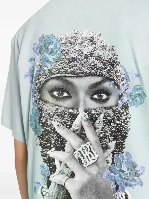 IH NOM UH NIT Pearl Roses Logo-print T-shirt