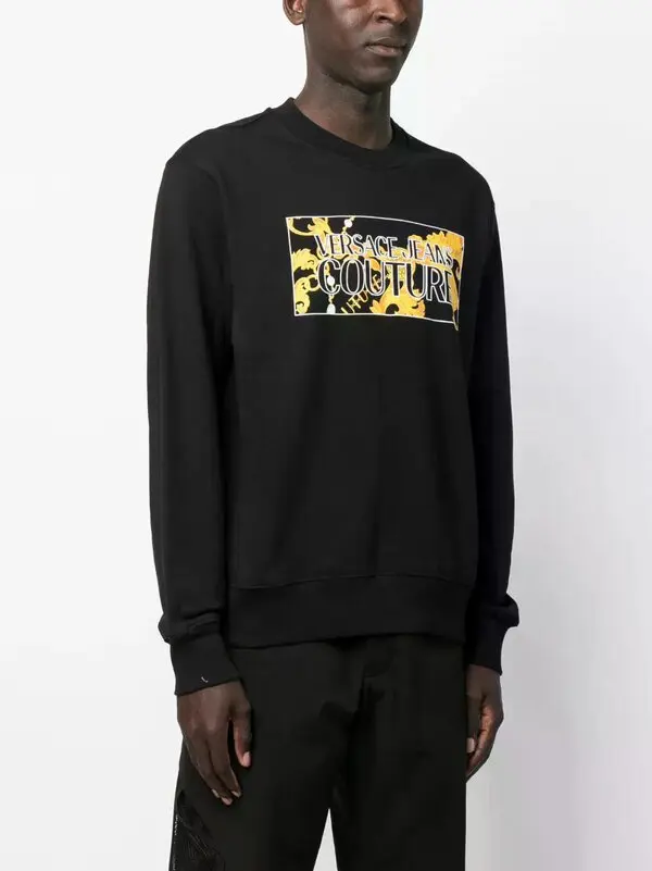 Versace Logo Print Cotton Sweatshirt