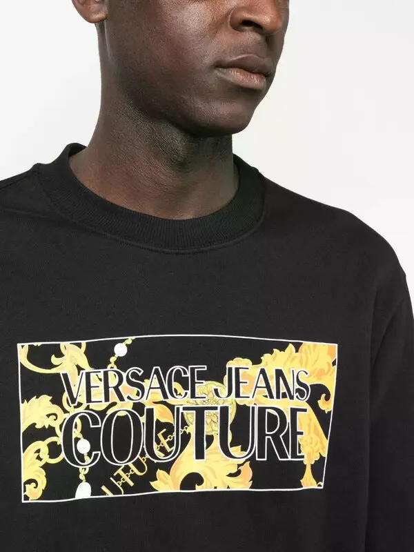 Versace Logo Print Cotton Sweatshirt