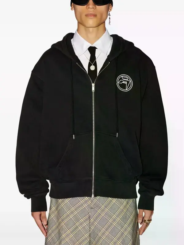 AMBUSH Logo-embroidered Organic Cotton Hoodie