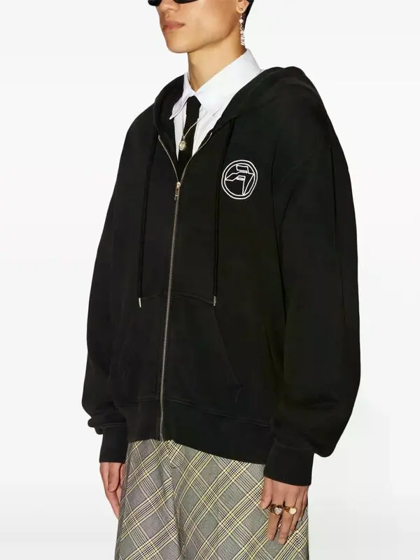 AMBUSH Logo-embroidered Organic Cotton Hoodie