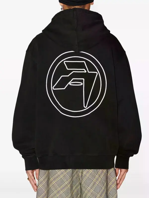 AMBUSH Logo-embroidered Organic Cotton Hoodie
