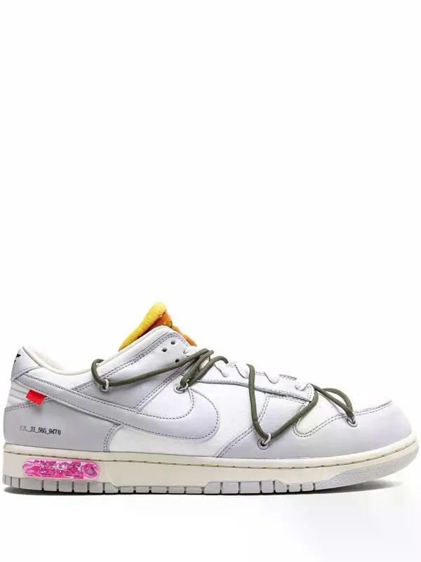 Nike X Off White Dunk Low Lot 22 Sneakers - Grey