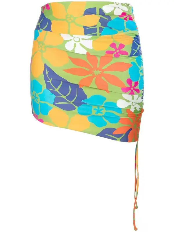 Faithfull The Brand Floral Print Ruched Mini Skirt - Multicolour