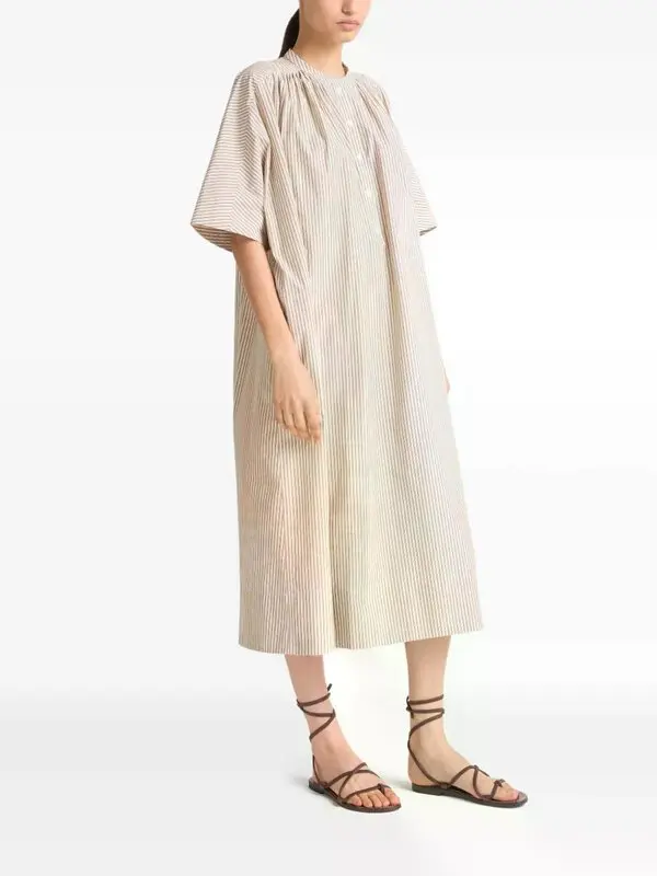 YVES SALOMON Striped Midi Dress