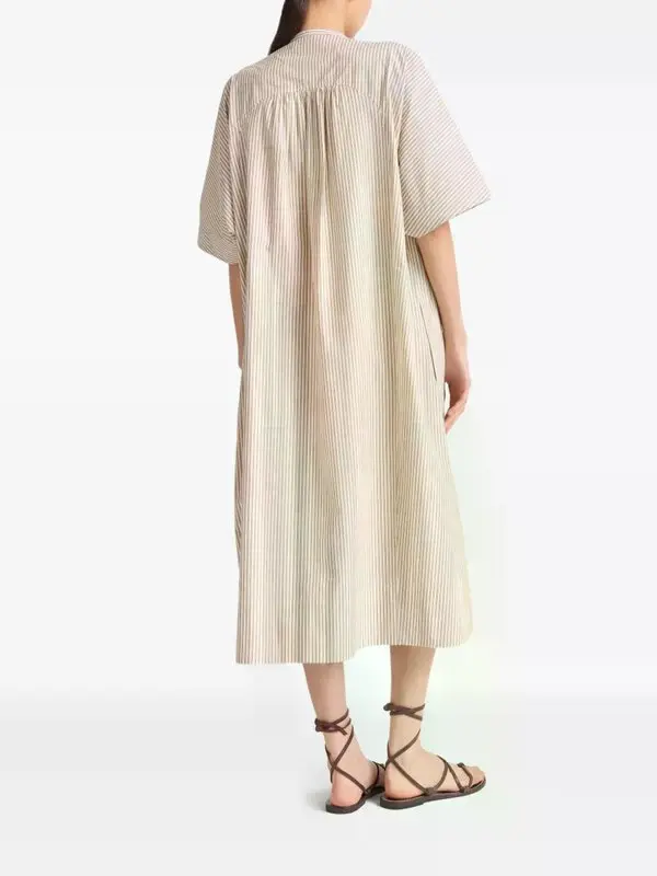 YVES SALOMON Striped Midi Dress