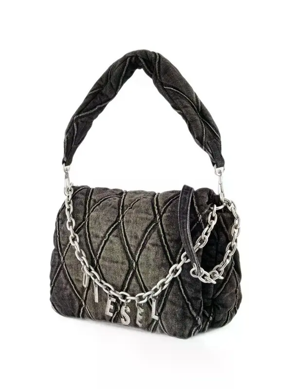 DIESEL® Charm-d M Denim Shoulder Bag - Black
