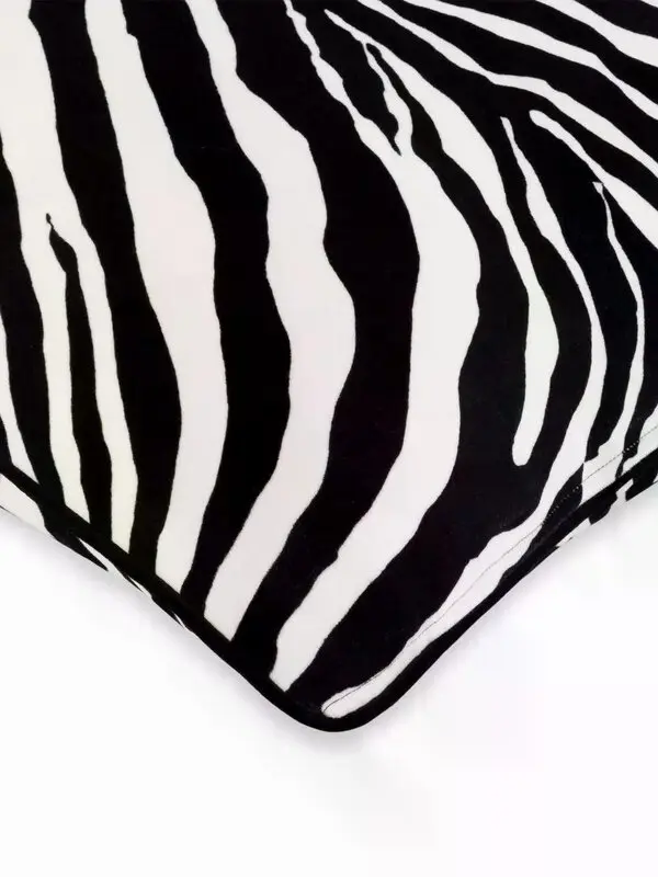 Dolce & Gabbana Medium Zebra-print Velvet Cushion - Black