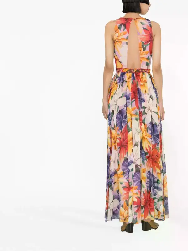 Etro Floral Print Silk Maxi Dress