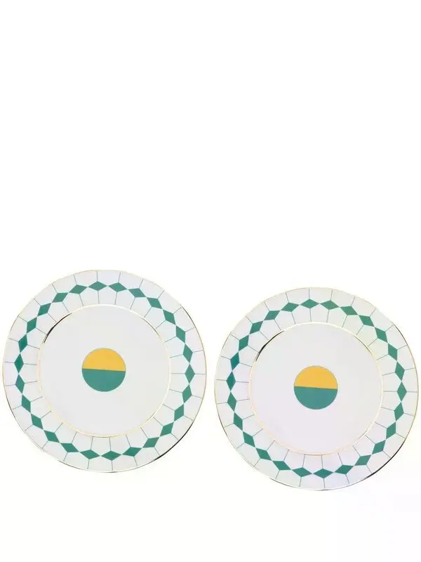 REFLECTIONS COPENHAGEN Ponta Set Of 2 Dessert Plates - Green