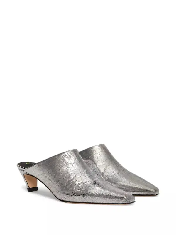 MSGM Metallic Leather Mules