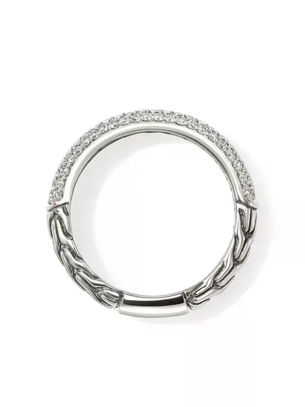 John Hardy Sterling Essential Diamond Band Ring