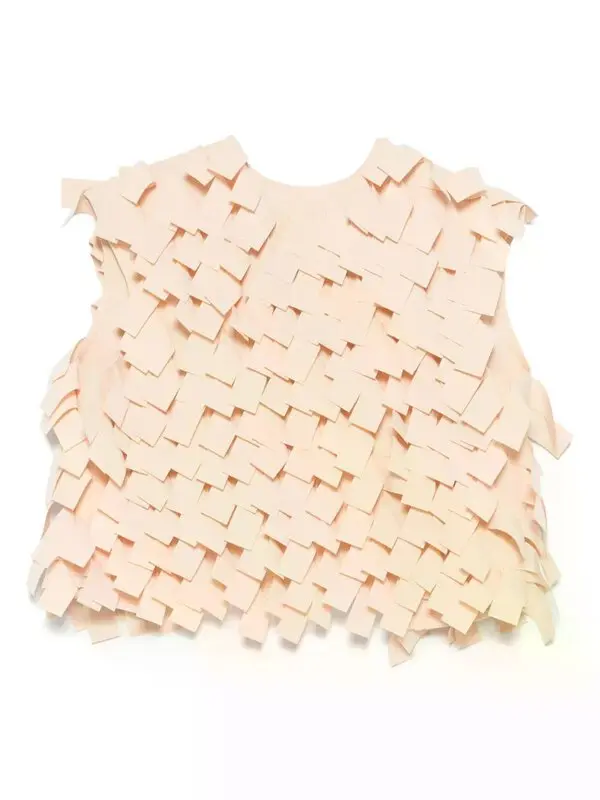 A.W.A.K.E. Mode Sleeveless Fringed Crop Top