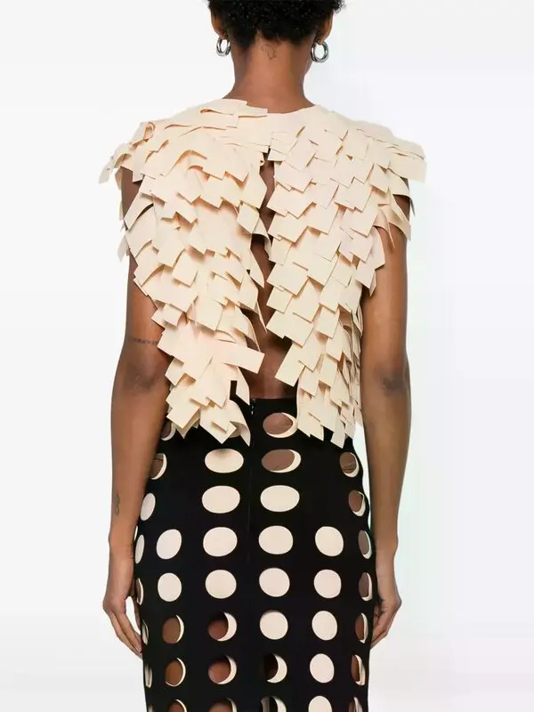 A.W.A.K.E. Mode Sleeveless Fringed Crop Top