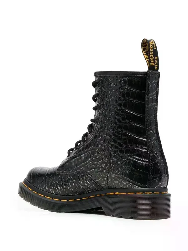 Dr. Martens Leather Croc Effect Lace Up Boots