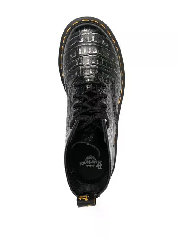 Dr. Martens Leather Croc Effect Lace Up Boots
