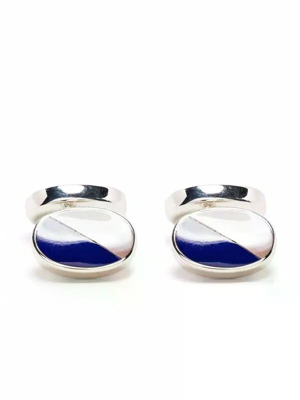 ASPINAL OF LONDON Oval Bicolour Cufflinks - Blue