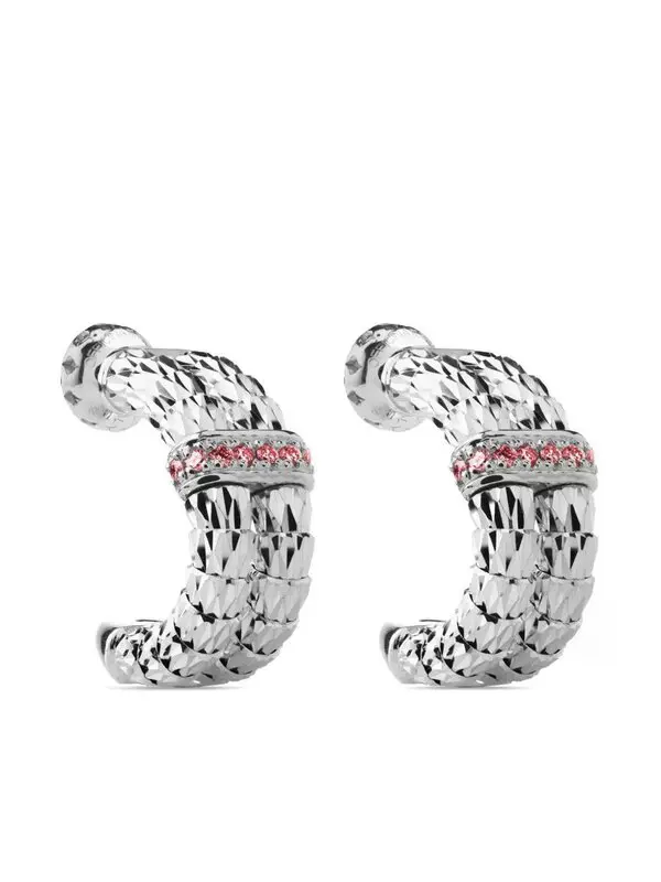 OFFICINA BERNARDI 18kt White Gold Ophidia Ruby Hoop Earrings - Silver