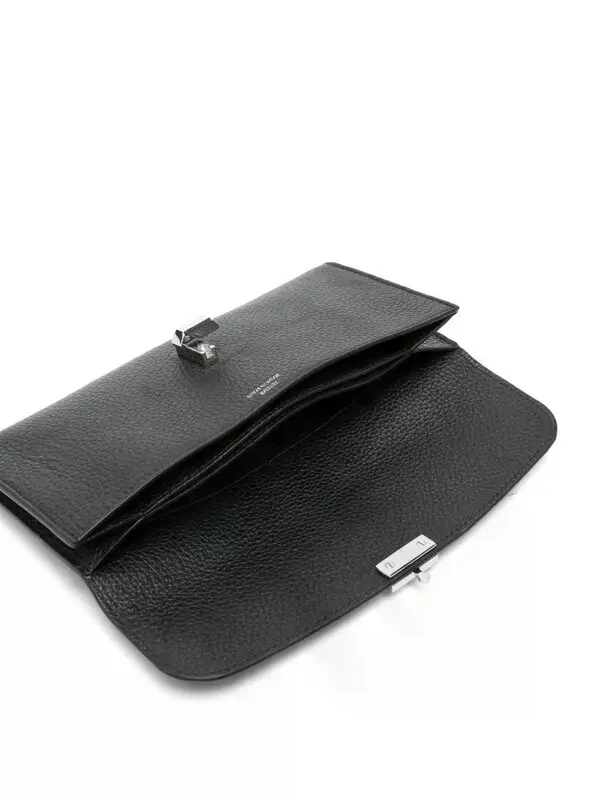 TOTEME T-lock Grained-leather Wallet - Black