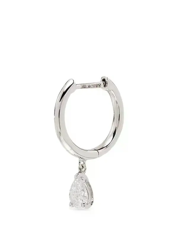 ANITA KO 18kt Gold Diamond Hoop Earring - Silver